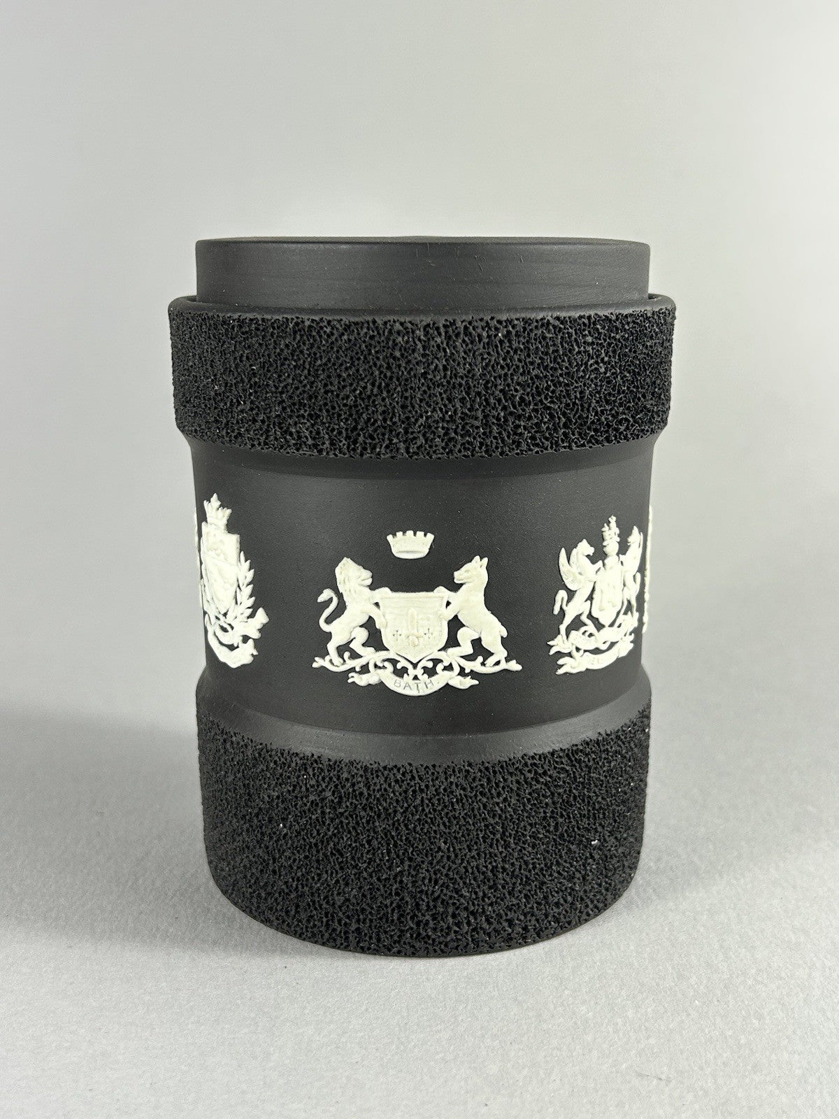 Wedgwood Jasper Ware Black Tobacco Jar University Coat Of Arms ...